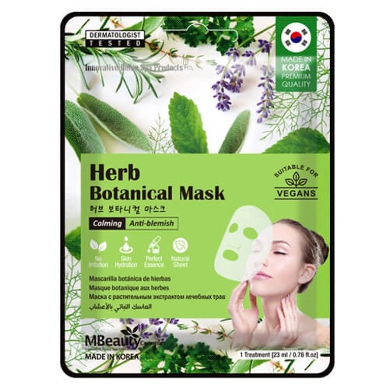 MBEAUTY Herb Botanical sheet maska za umirenje kože lica, 23ml