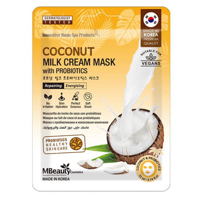 MBEAUTY sheet maska sa kokosovim mlekom i probioticima, 22ml