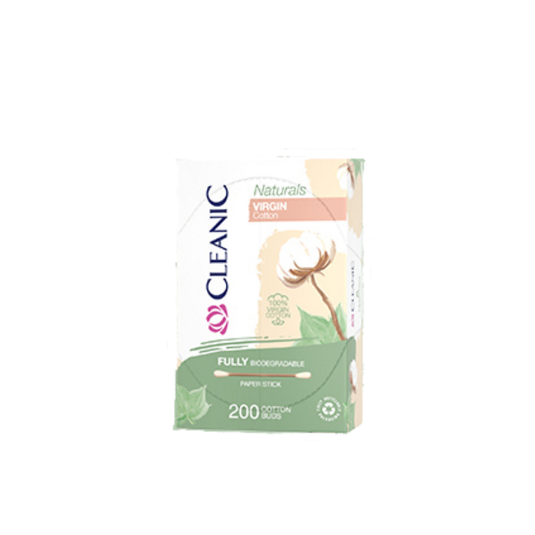 CLEANIC Naturals Virgin Cotton higijenski štapići, 200 kom