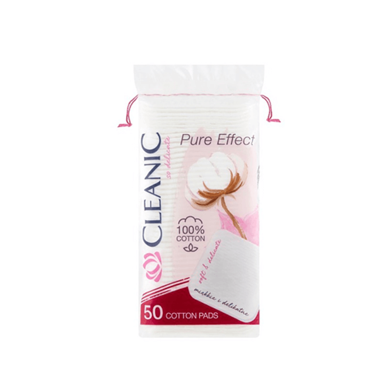 CLEANIC Pure Effect četvrtasti kozmetički jastučići, 50 kom