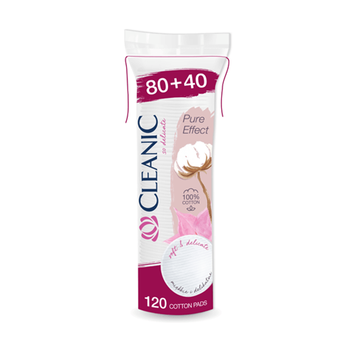 CLEANIC Pure Effect okrugli kozmetički jastučići, 80+40 kom