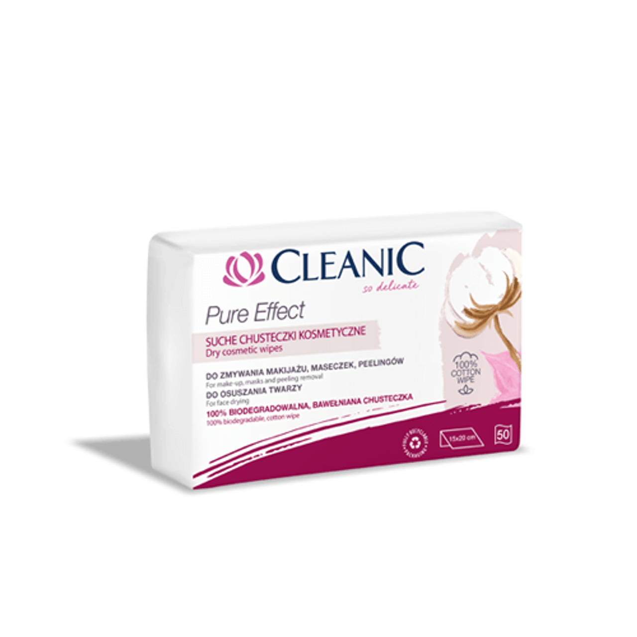 CLEANIC Pure Effect suve kozmetičke maramice,15x20, 50 kom