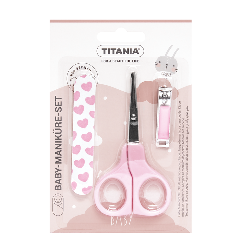 TITANIA® Baby set za manikir 1296 B BOX, roze, 3/1