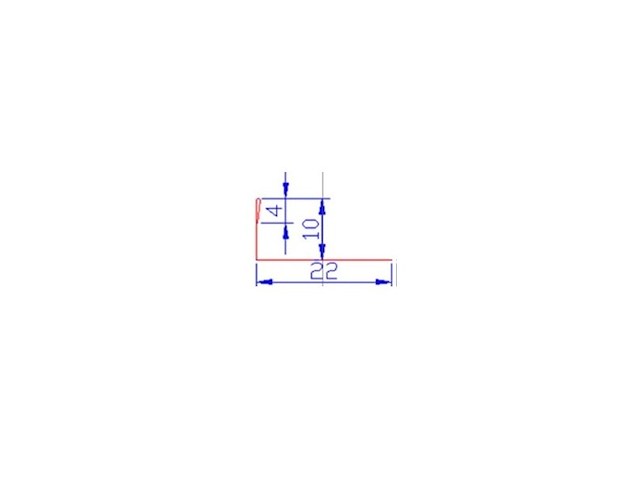 LAJSNA INOX L PROFIL 10mm SJAJ