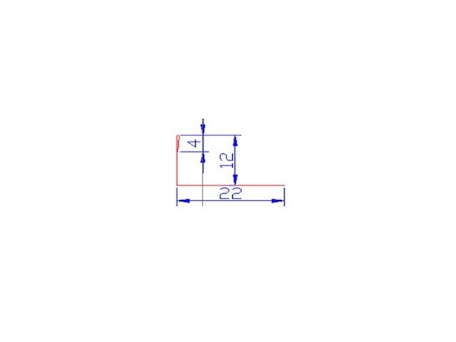 LAJSNA INOX L PROFIL 12mm SJAJ