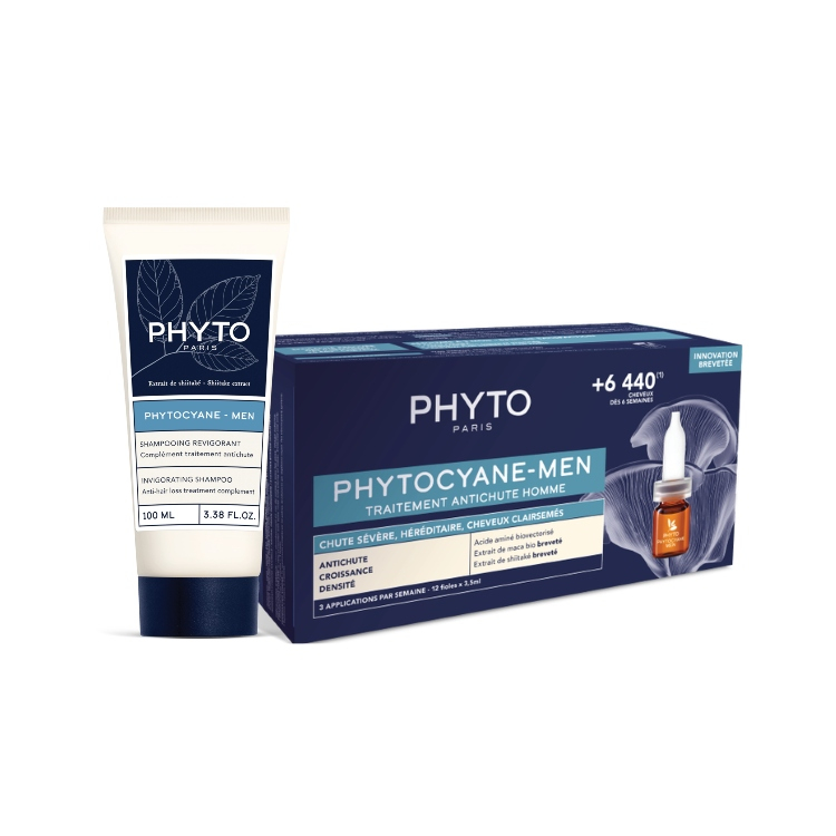 PhytoCyane Men set - ampule a12 + šampon 100ml