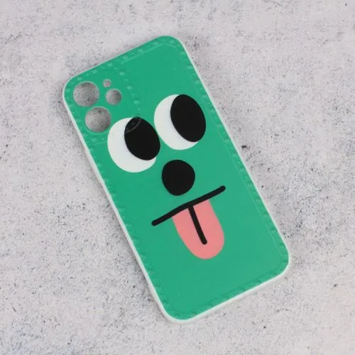 Futrola - maska Smile face za iPhone 12 Mini 5.4 zelena