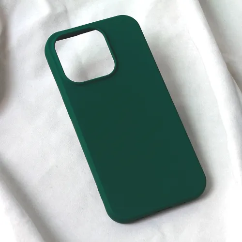 Futrola - maska Teracell Soft Velvet za iPhone 15 Pro 6.1 tamno zelena