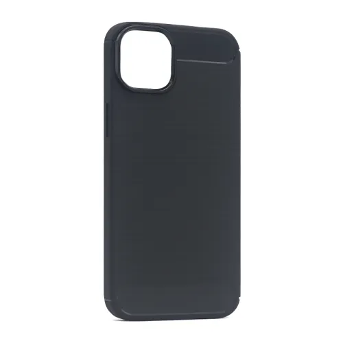 Silikonska futrola - maska BRUSHED za iPhone 14 Plus (6.7) crna (MS)