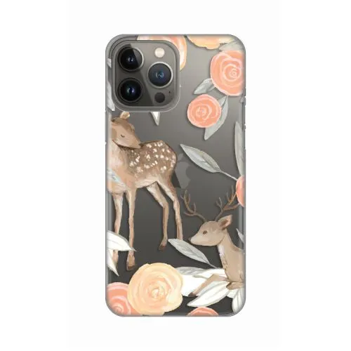 Silikonska futrola - maska print Skin za iPhone 13 Pro Max 6.7 Flower Deer