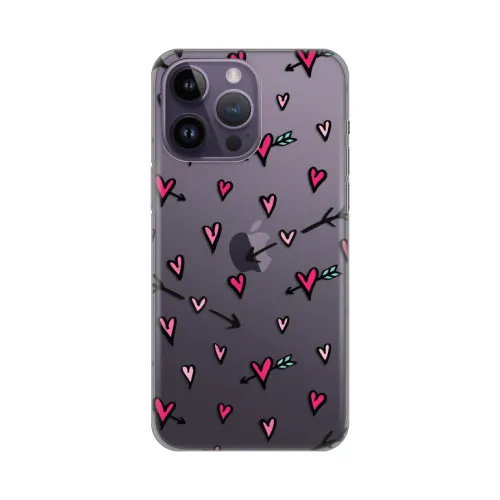 Silikonska futrola - maska print Skin za iPhone 14 Pro Max 6.7 Heart Pattern