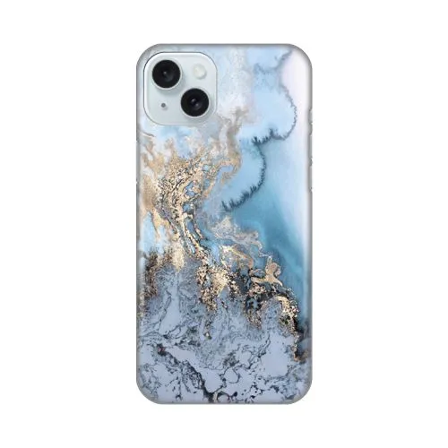 Silikonska futrola - maska print za iPhone 15 Plus 6.7 Blue Gold Marble