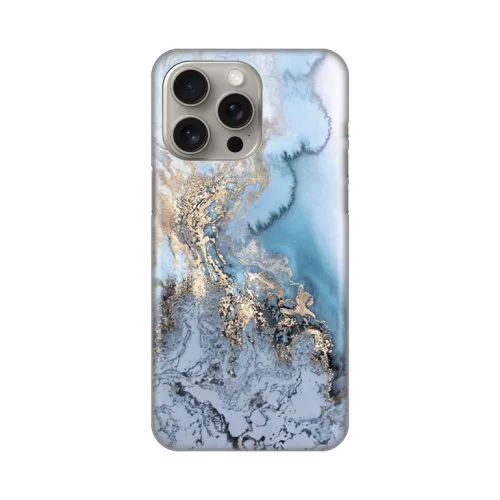 Silikonska futrola - maska print za iPhone 15 Pro Max 6.7 Blue Gold Marble