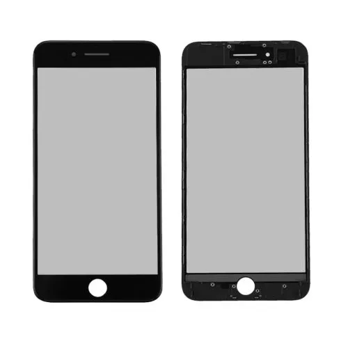 Staklo touchscreen-a + frame + OCA + polarizator za iPhone 8 Plus Crno (Crown Quality)