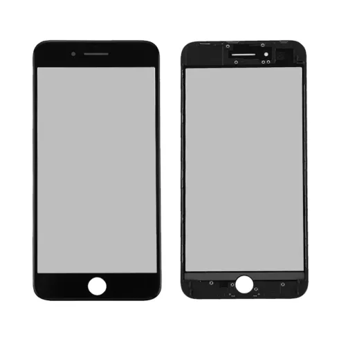 Staklo touchscreen-a + frame + OCA + polarizator za iPhone 8 Plus Crno (Crown Quality)