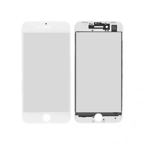 Staklo touchscreen-a + frame + OCA + polarizator za iPhone 8/Iphone SE 2020 Belo (Crown Quality)