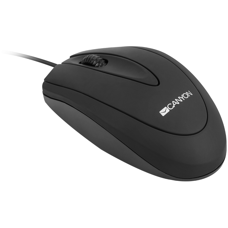 CANYON CM-1 wired optical Mouse with 3 buttons, DPI 1000, Black, cable length 1.8m, 100*51*29mm, 0.07kgID EK000577401