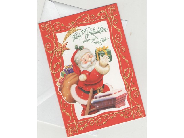 Čestitka-Deda Mraz sa kovertom