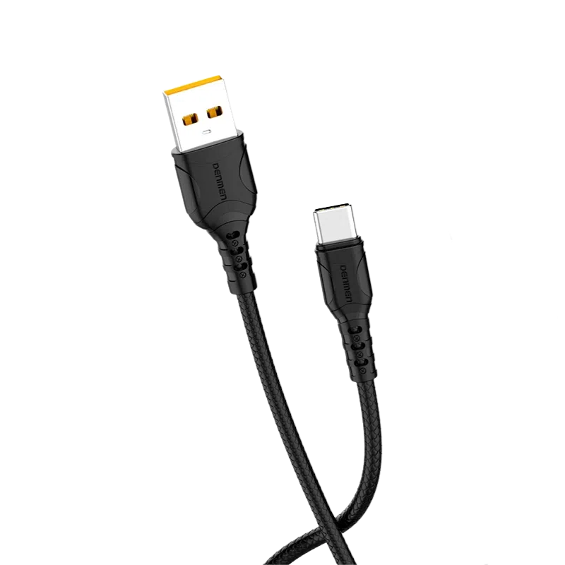 DENMEN kabl USB-A na USB-C, 3.6A, (D08T) Crni