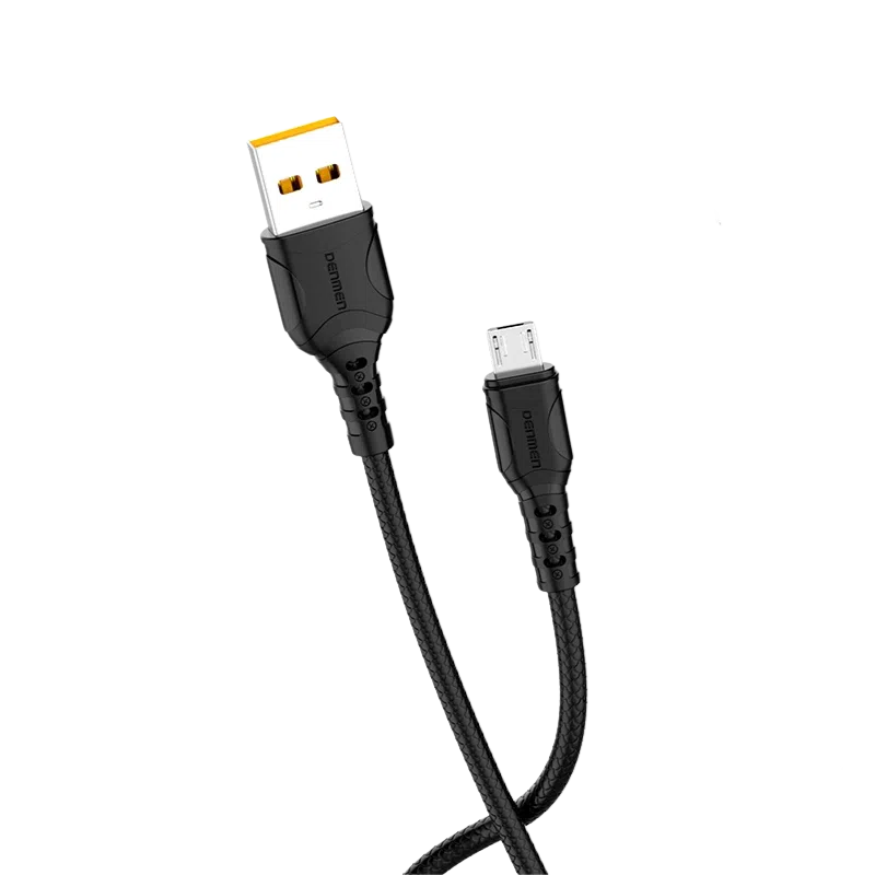 DENMEN kabl USB-A na MicroUSB, 3.6A, (D08V) Crni