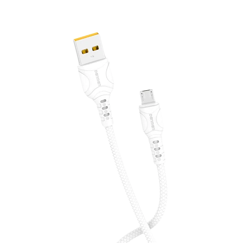 DENMEN kabl USB-A na MicroUSB, 3.6A, (D08V) Beli