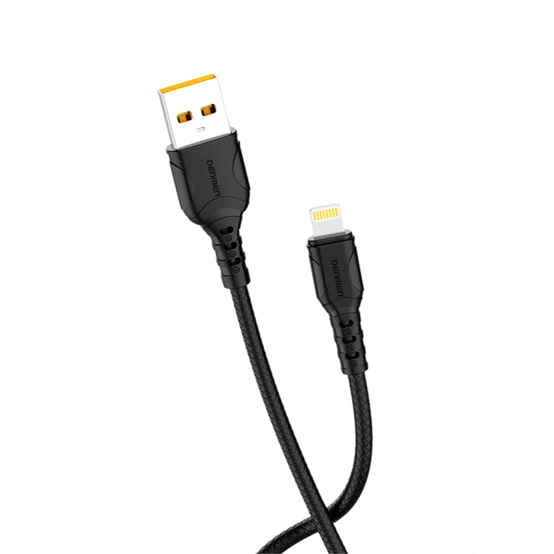 DENMEN kabl USB-A na Lightning, 3.6A, (D08L) Crni