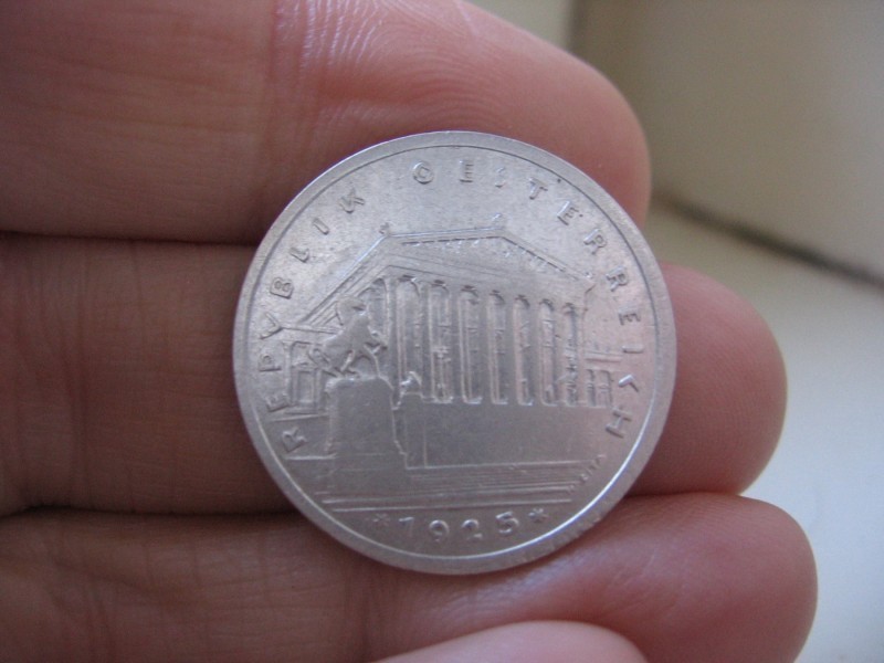 Austrija 1 šiling 1925 srebro