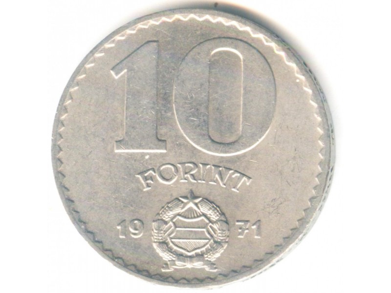 Madjarska 10 forint 1971 XF/aUNC