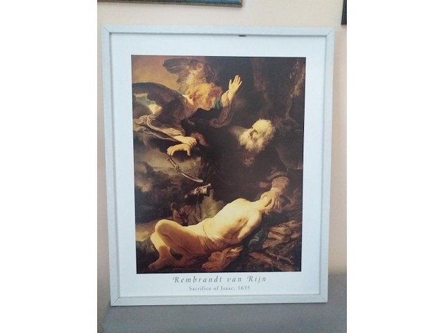 Zrtvovanje Isaka, reprodukcija Rembrant