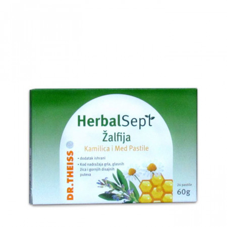 Herbalsept Žalfija Med Kamilica pastile