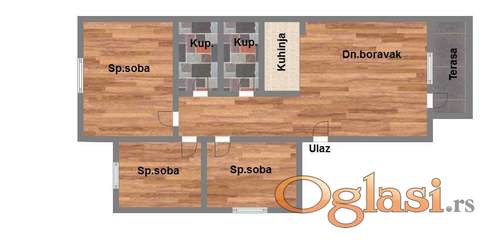 Sremska Kamenica, cetvorosoban stan od 70m2