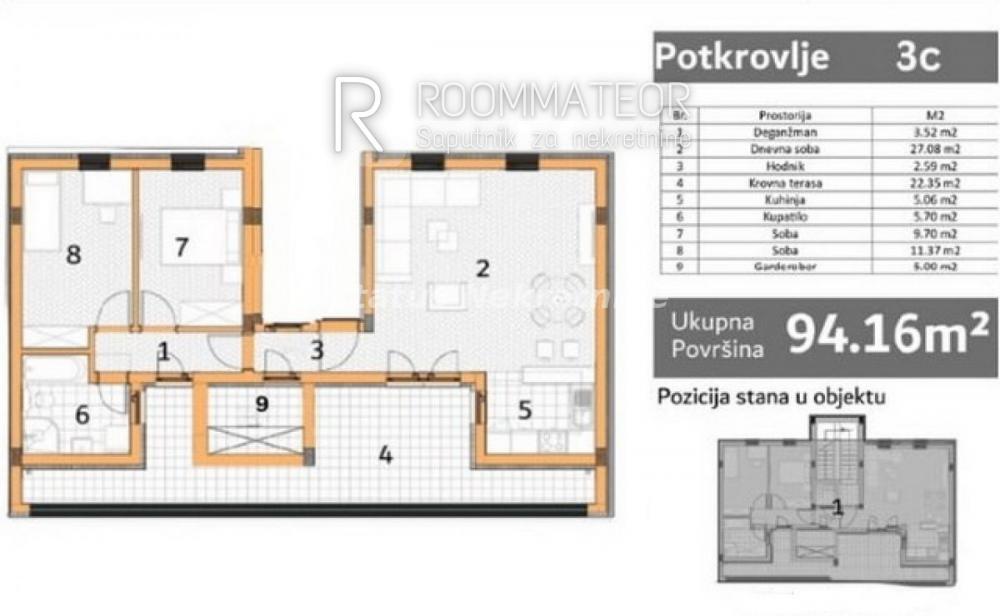 Trosoban stan na prodaju, 95m2, 156.750€