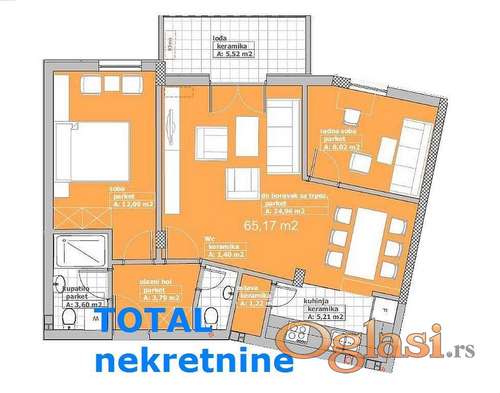 Stan PETROVARADIN,CENTAR - 65 m2 140590 €, ID: 1092660