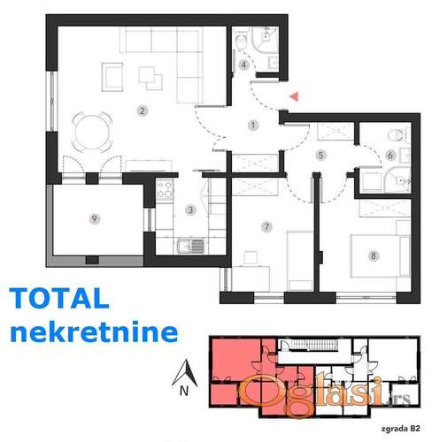 Stan SREMSKA KAMENICA,POPOVICA - 75 m2 220935 €, ID: 1093698