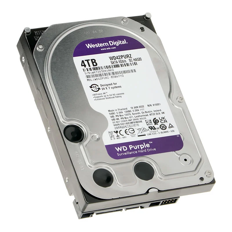 HDD 4TB WESTERN DIGITAL Purple, WD43PURZ, 256MB, za video nadzor, SATA 3