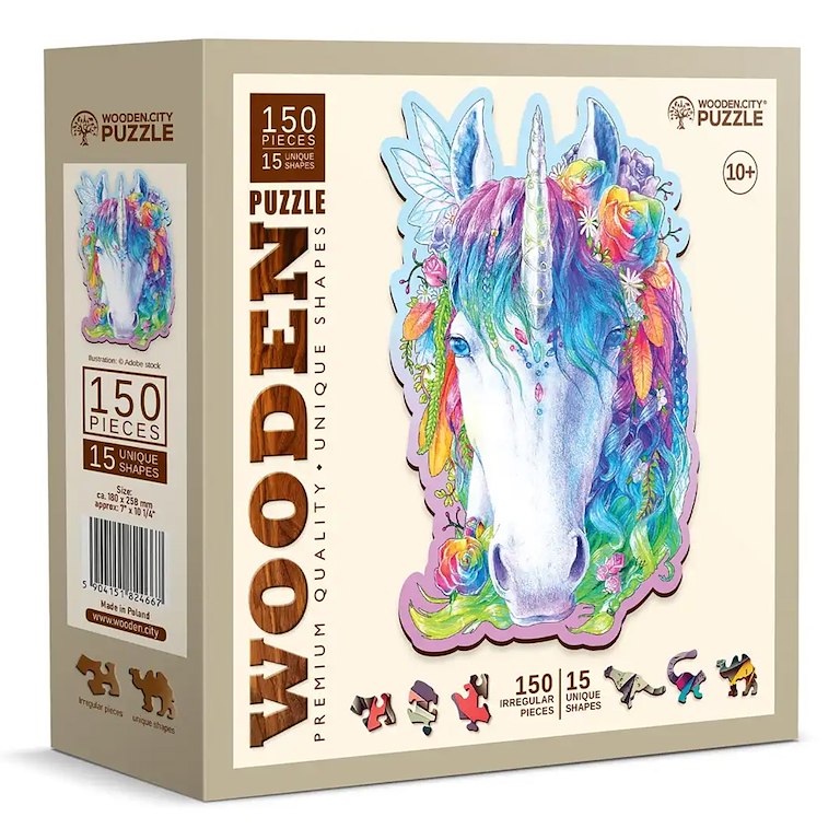Stylish Unicorn Wooden Puzzle M (150 Pieces)