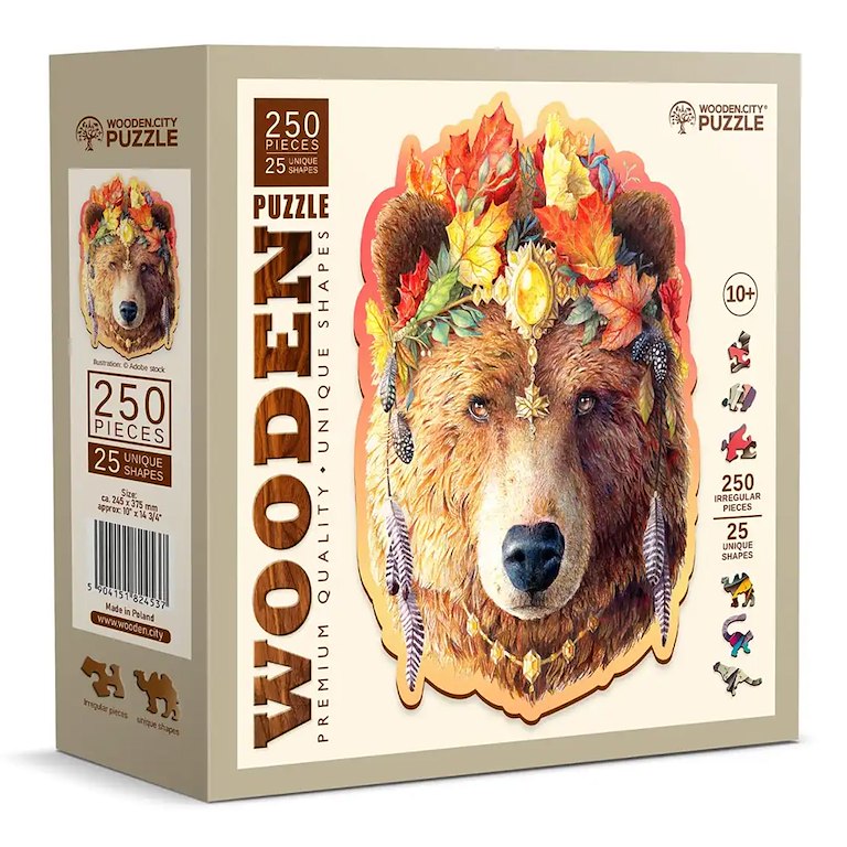 Stylish Bear Wooden Puzzle L (250 Pieces)