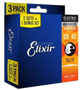 Elixir 12002 Super Light 009-042 Bonus Pack 16540