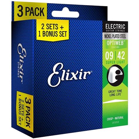 Elixir 16550 Bonus Pack Optiweb serija Žice za električnu gitaru 19002 2+1