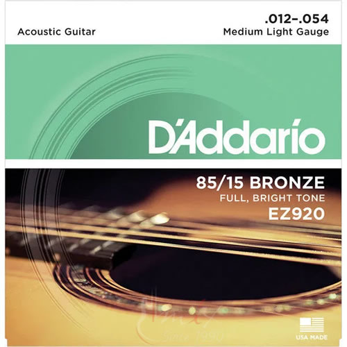 D’Addario EZ920 012-054 Žice za akustičnu gitaru Dvanaestke debljina 85/15 Bronze