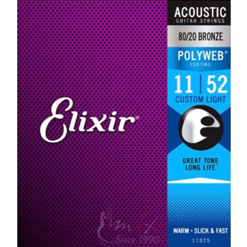 Elixir 11025 Custom Light 011-052 Polyweb Žice za akustičnu gitaru