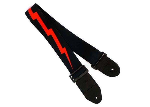 WAKERTONE GS2 GUITAR STRAP – FLASH BLACK RED KAIŠ ZA GITARU SA KOŽNIM GITARU