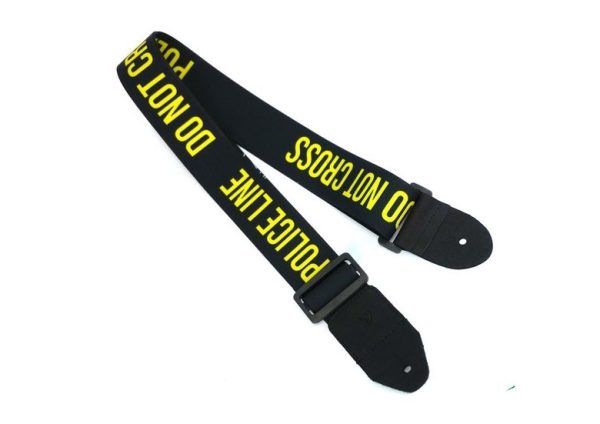 WAKERTONE GS2 GUTIAR STRAP – POLICE BLACK YELLOW – KAIŠ ZA GITARU SA KOŽNIM KRAJEVIMA