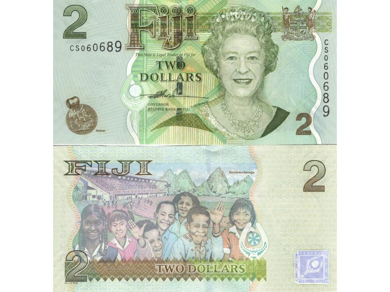 FIJI Fidži 2 Dollars 2007 UNC, P-109a