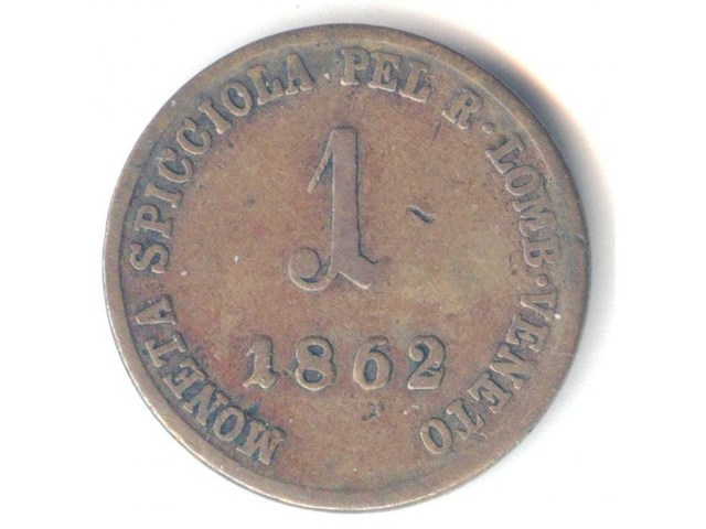 Italija 1 soldo 1862 Lombardia