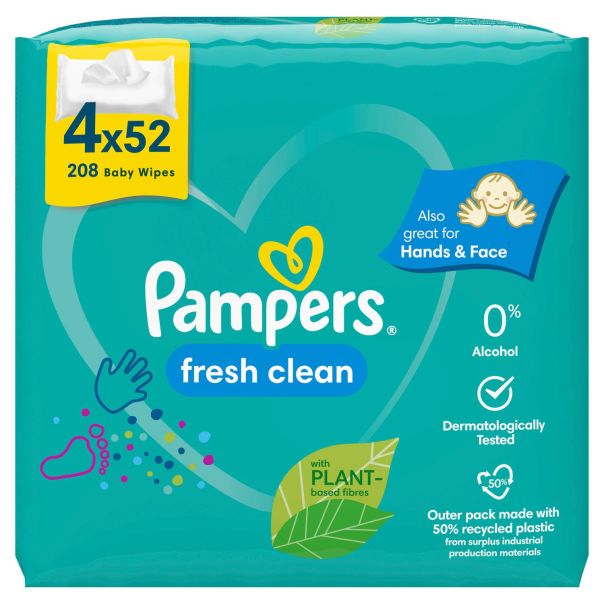 PAMPERS Vlažne maramice Fresh 4X52 kom.