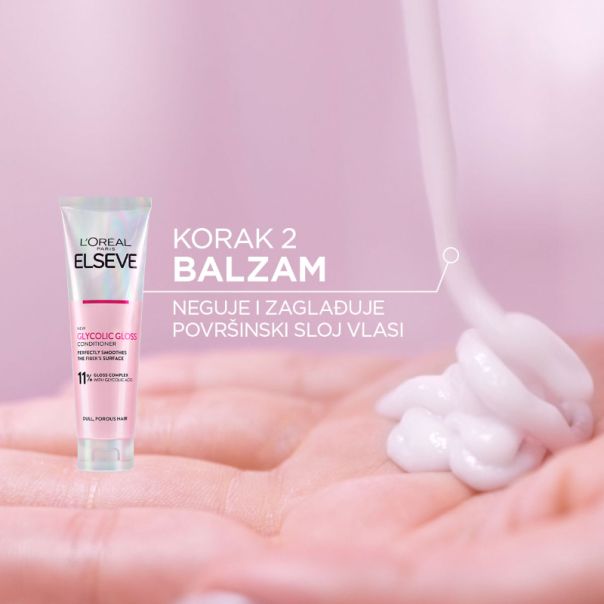 L'Oreal Paris Elseve Balzam za kosu bez sjaja Glycolic gloss, 150 ml