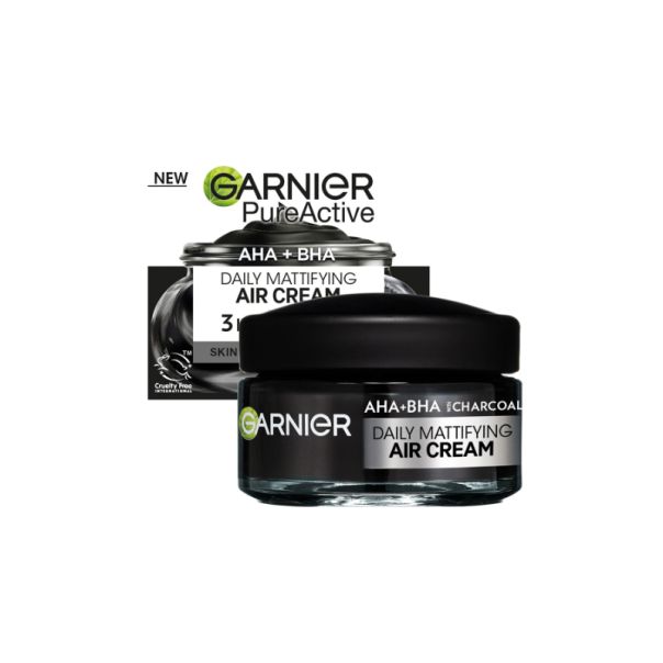 GARNIER Pure Active Charcoal air Matirajuća krema protiv nepravilnosti, 50 ml