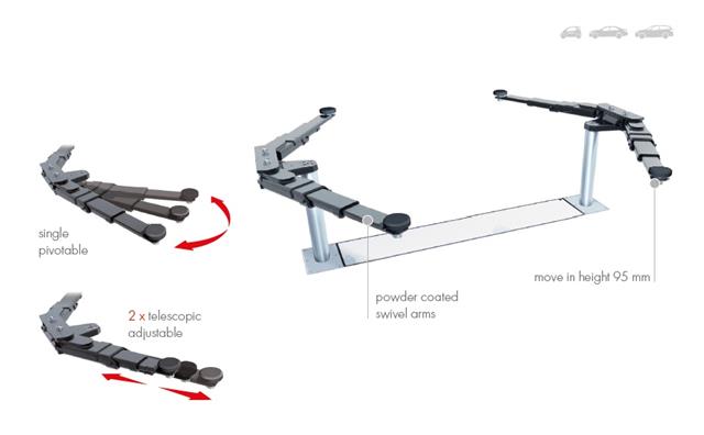 Dizalica kasetna ukopavajuća sa dva stuba nosivosti 3500 kg SWINGARM 2.36-2530 HYBRID HERRMANN