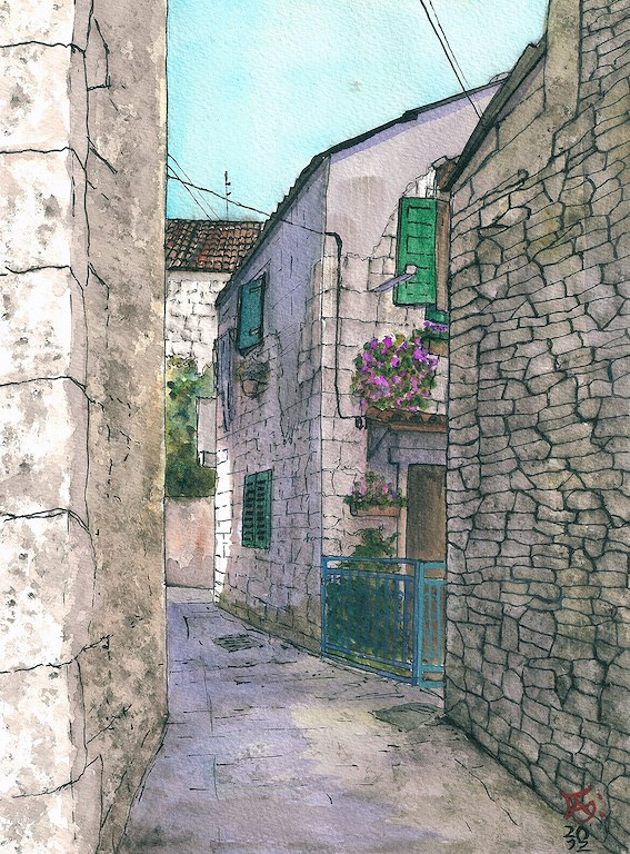 Улица у старом граду Сплита Хрватска